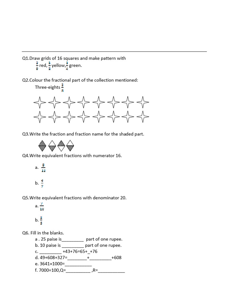 CBSE Class 5 Mathematics Worksheet - Revision | PDF | Teaching Methods ...