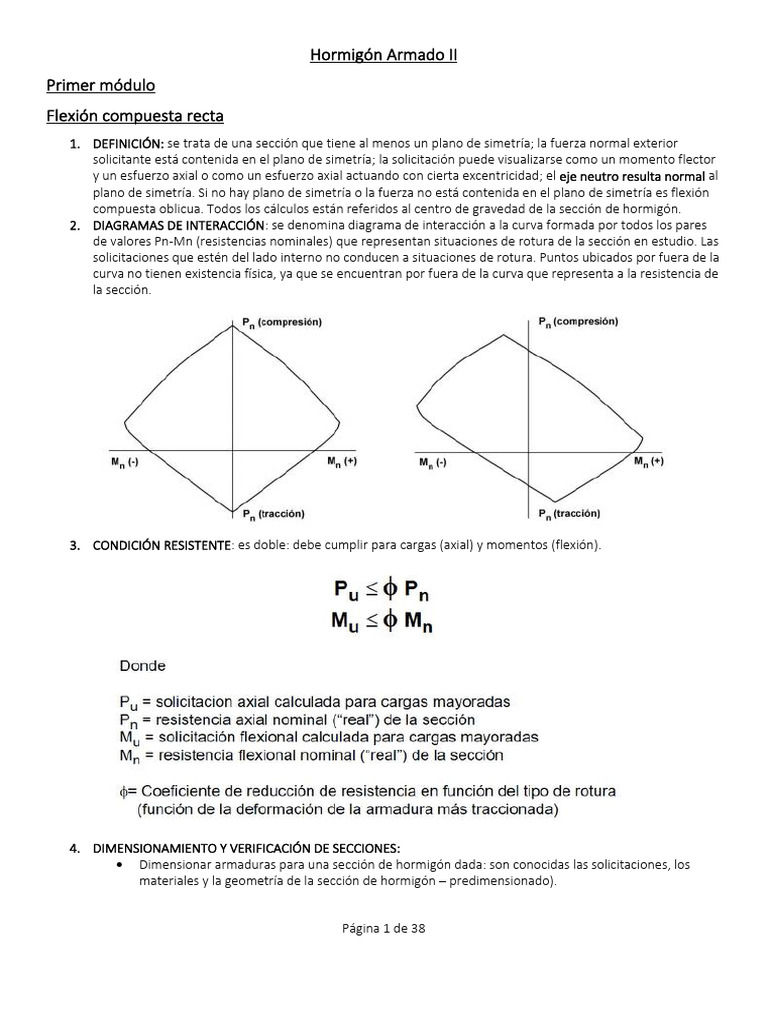 Resumen Hormigón Armado II | PDF | Resistencia de materiales | Viga (Estructura)