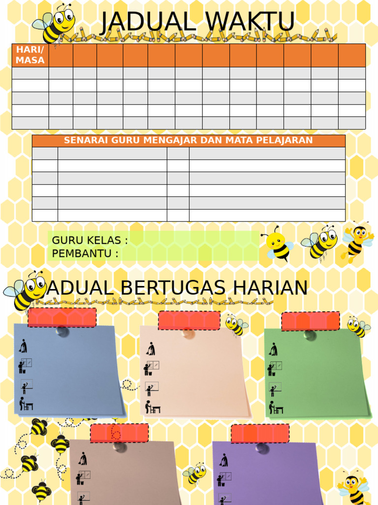 Jadual Waktu Kelas Jadual Bertugas Etc | PDF