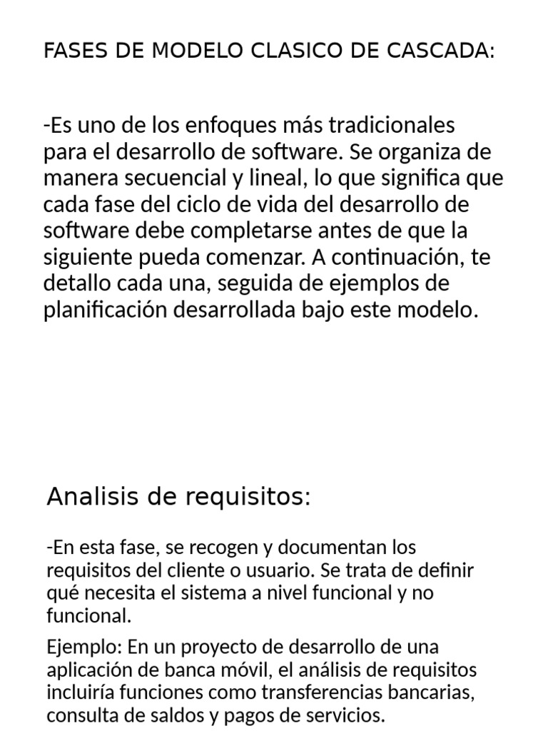 Modelo Clásico de Cascada | PDF