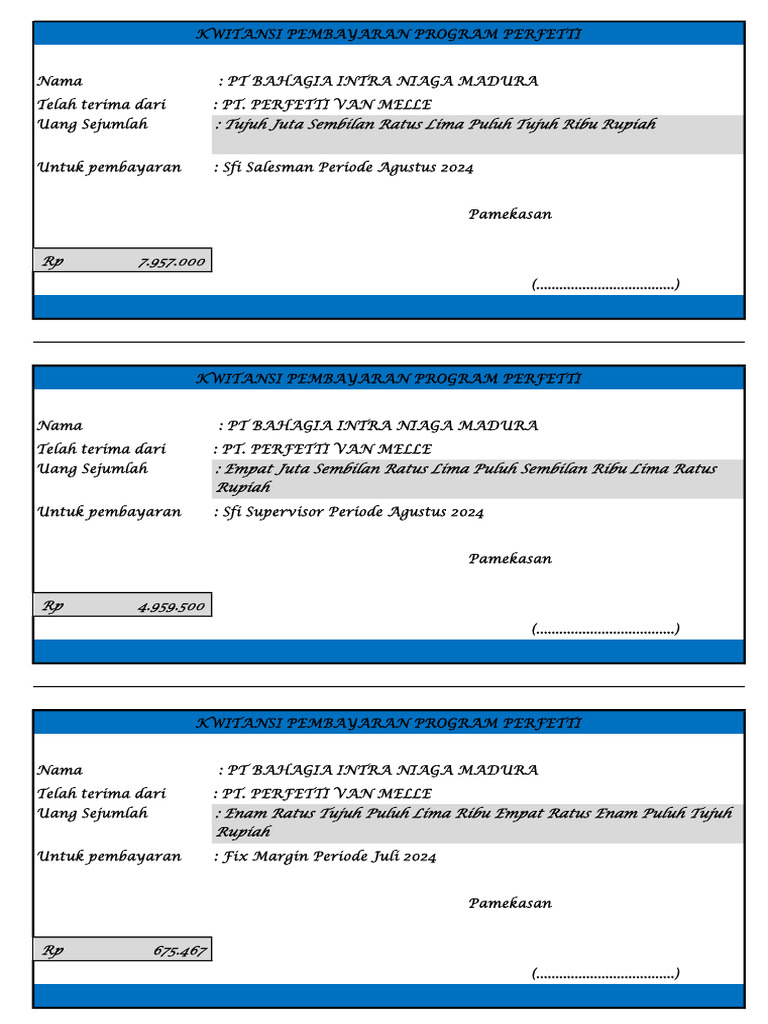 Tanda Terima Pfi | PDF | Pengelolaan Keuangan & Uang