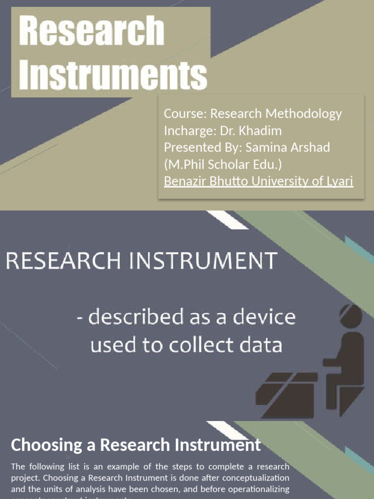 Research Instruments 16 May 2023 | PDF