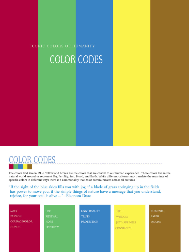 COLOR CODES | PDF | Courage | Green
