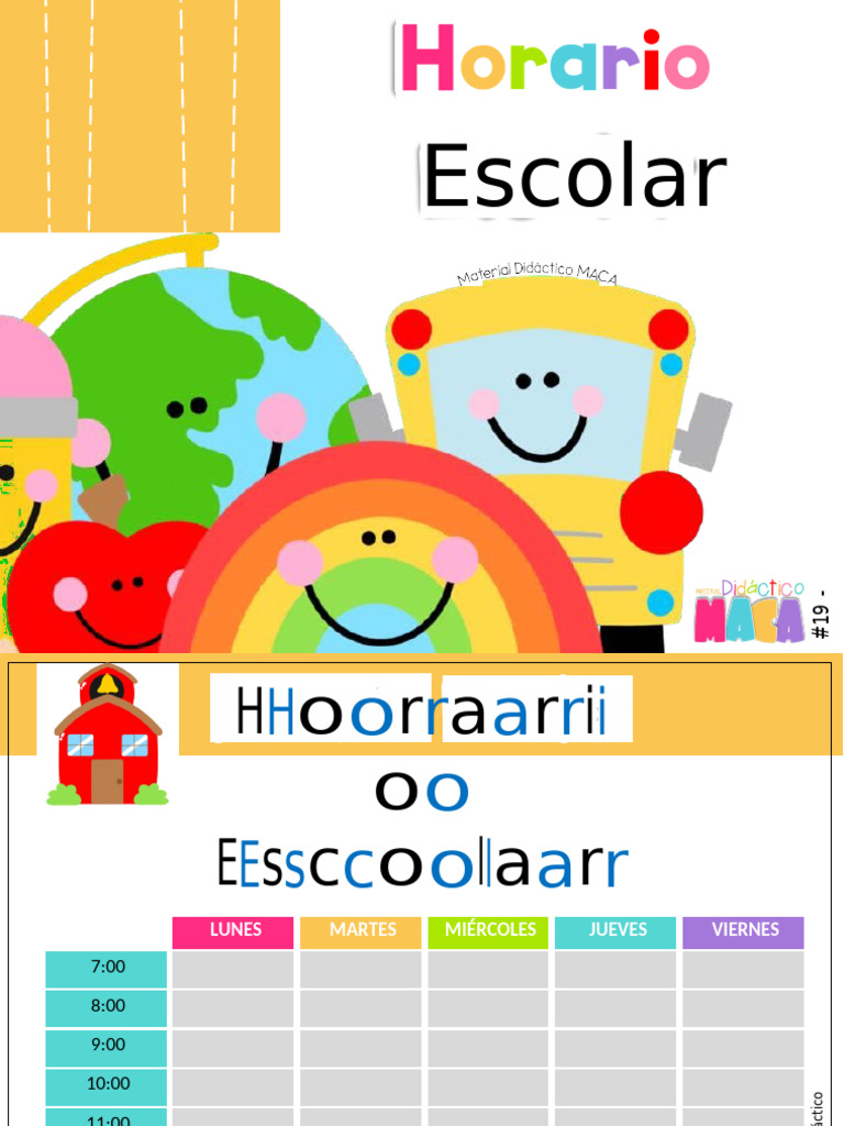 Horario-Escolar 3 | PDF