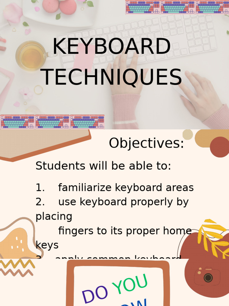 Keyboard Techniques | PDF | Computer Keyboard | Keyboard Shortcut