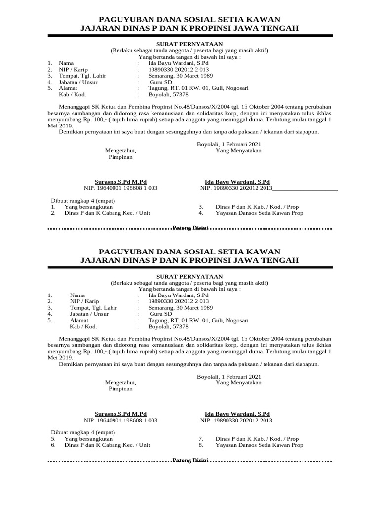 Blangko Anggota Aktif | PDF