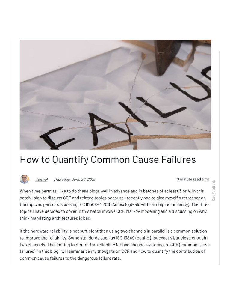 How to Quantify Common Cause Failures - EngineerZone Spotlight | PDF ...
