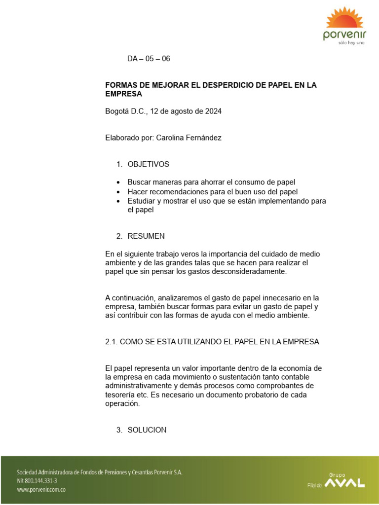 Informe Corto | PDF | Negocios