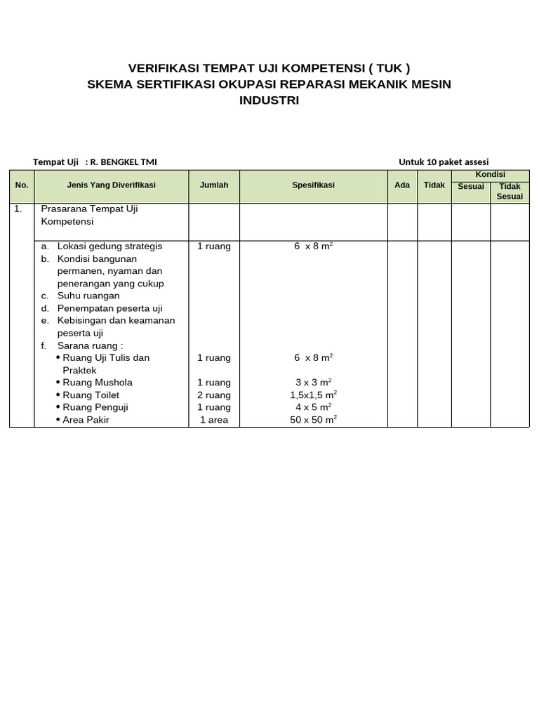Verifikasi Tuk Tmi | PDF