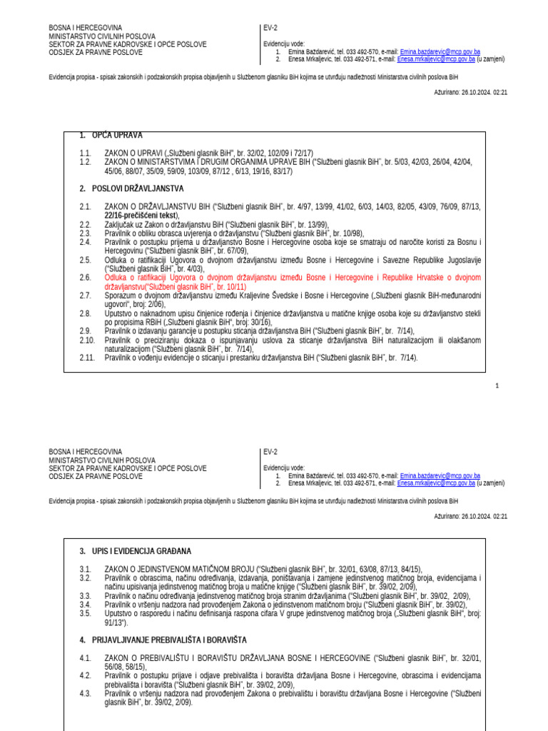 Evidencija Propisa | PDF