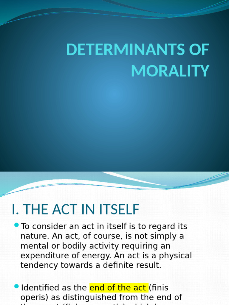 Determinants of Morality | PDF | Motivation | Motivational