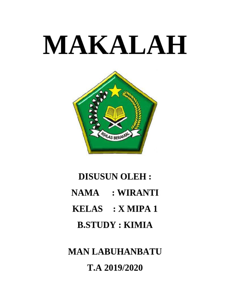MAKALAH Ujian Kimia Wiranti Kelas X Mipa 1-WPS Office | PDF