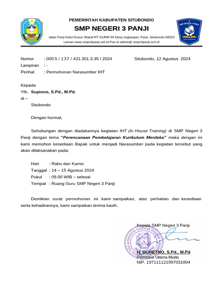 Undangan Narasumber | PDF