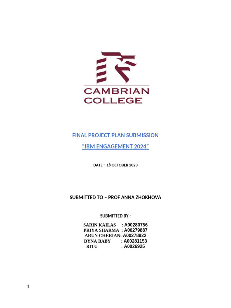 FINAL PROJECT PLAN PRM (3) - Graded | PDF