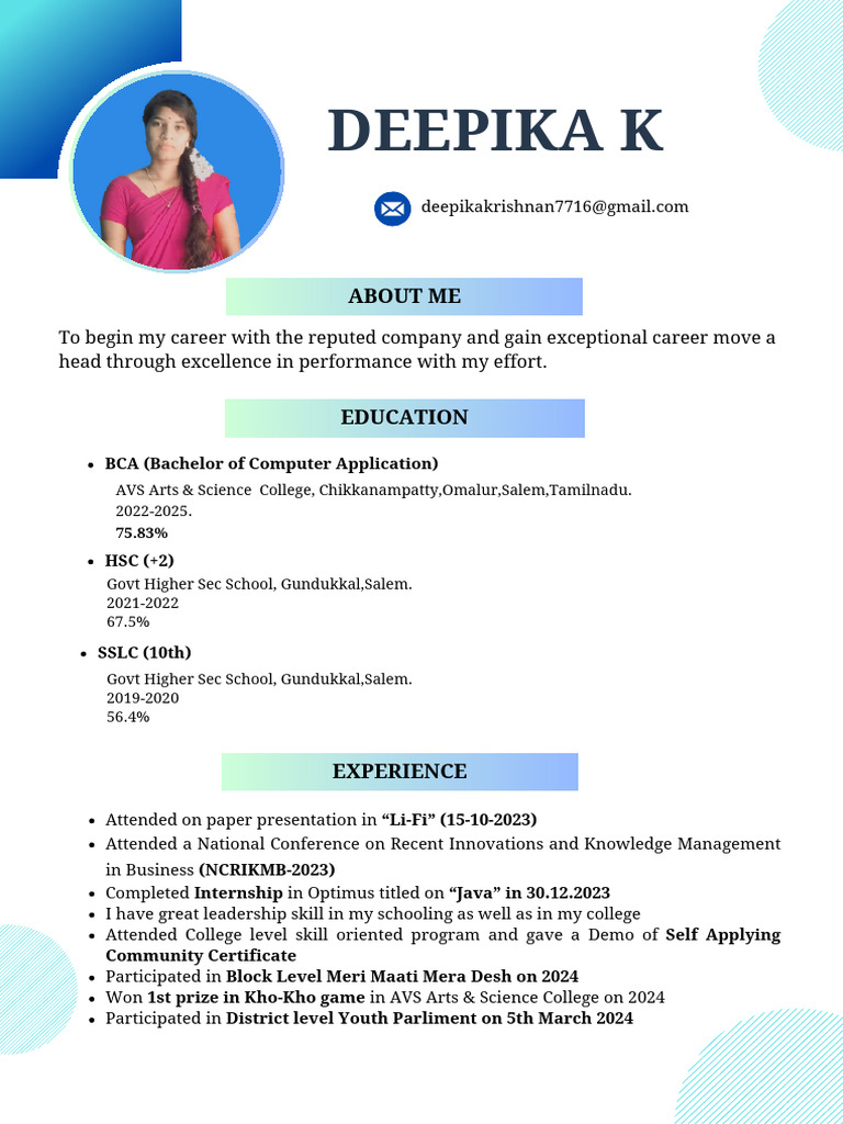 Deepika resume | PDF