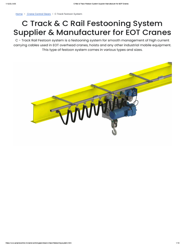 C Rail & Track Festoon System | PDF | Crane (Machine) | Tram