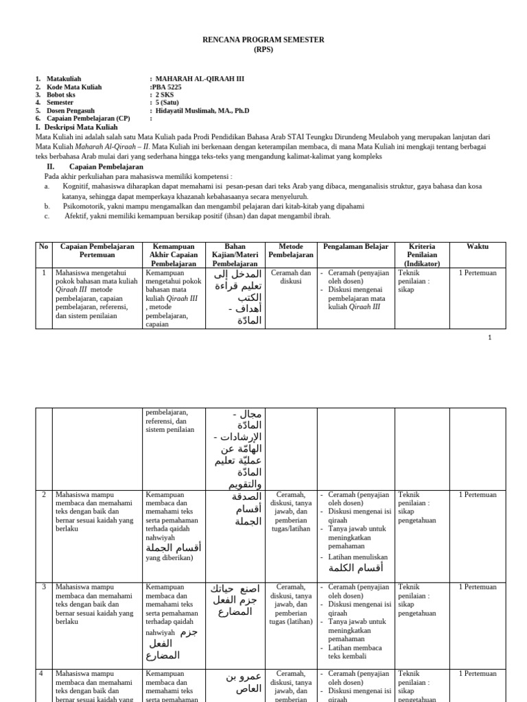 RPS Qiraah III | PDF