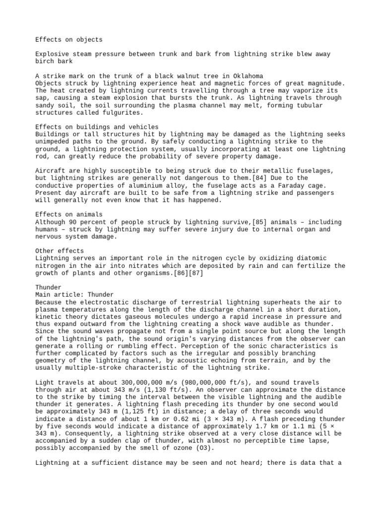 Effects of Lightning Strike | PDF | Lightning | Thunder