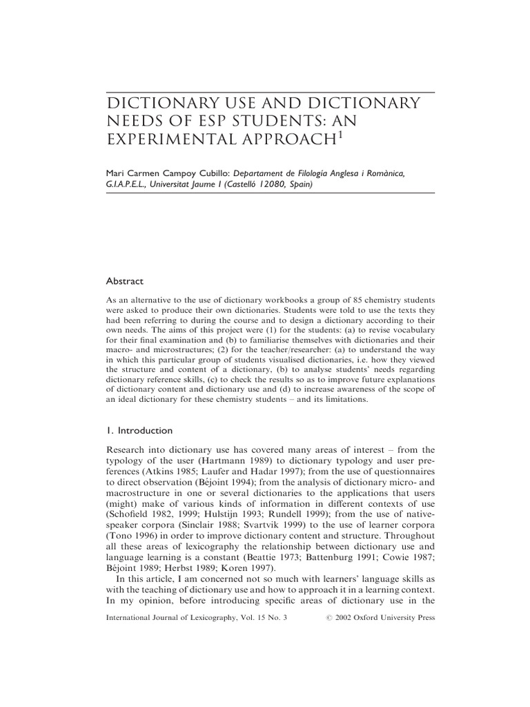 Cubillo 2002 Needs Analysis | PDF | Stress (Linguistics) | Consonant