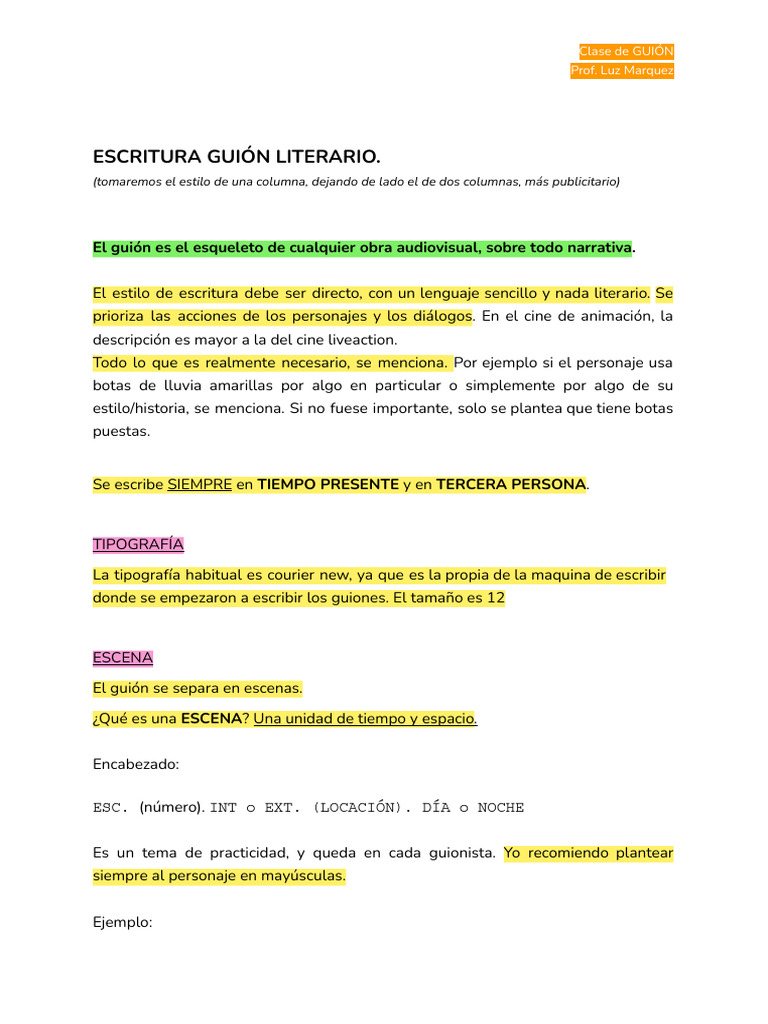 Guía de Escritura de Guiones Narrativos | PDF | Guión