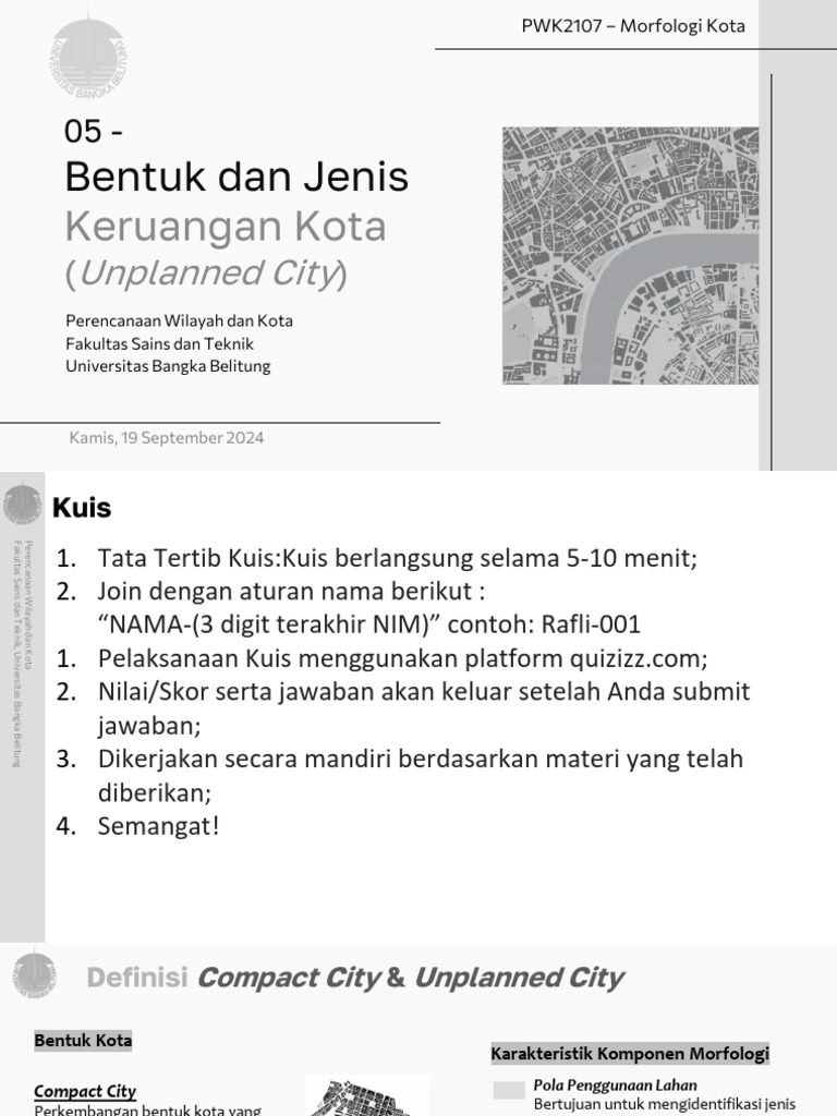 Contoh Compact City dan Unplanned City | PDF | Seni