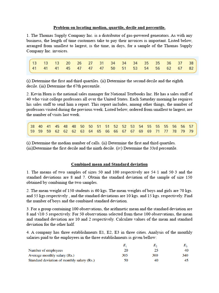 Problem in 4th Class | PDF | Outlier | Descriptive Statistics