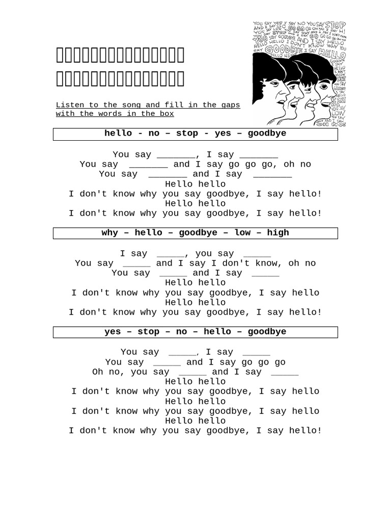 Hello Goodbye | PDF | Language Arts & Discipline