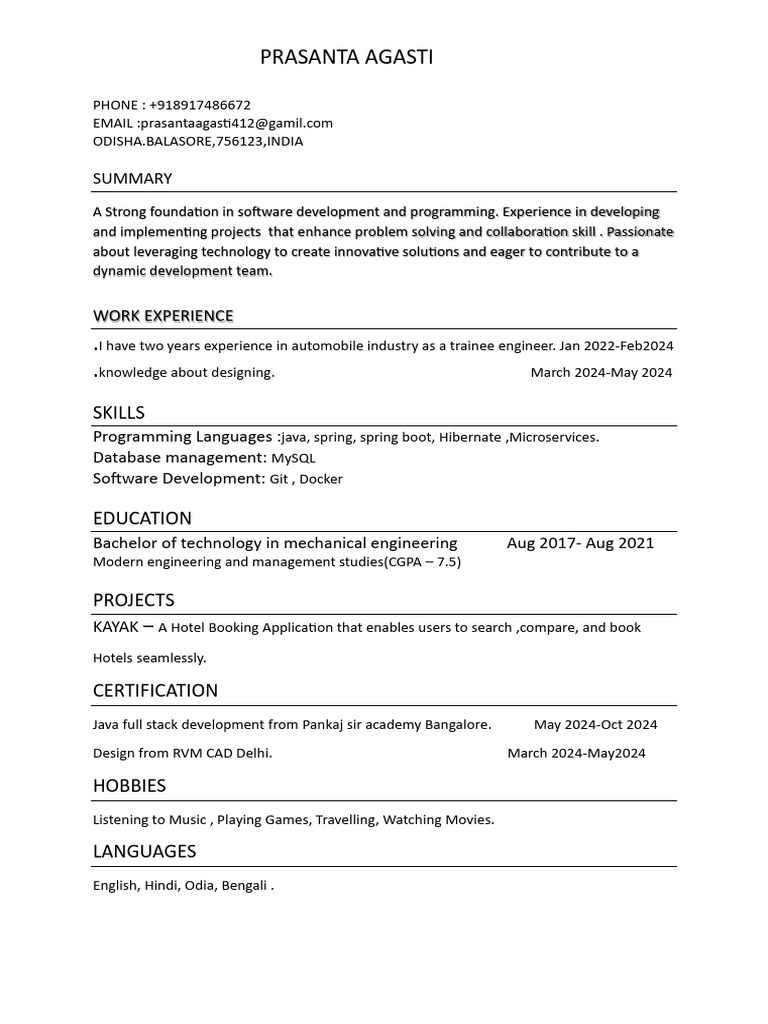 Resume p.k | PDF