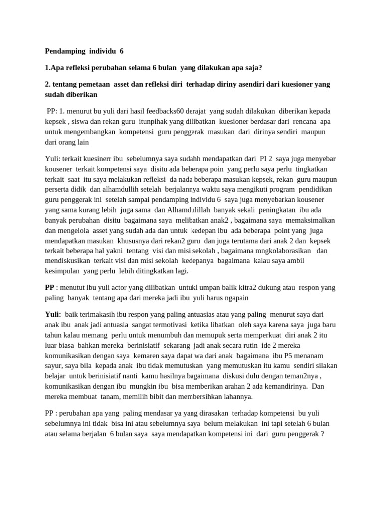 Pendampingan Individu 6 2024 | PDF | Pengembangan Diri