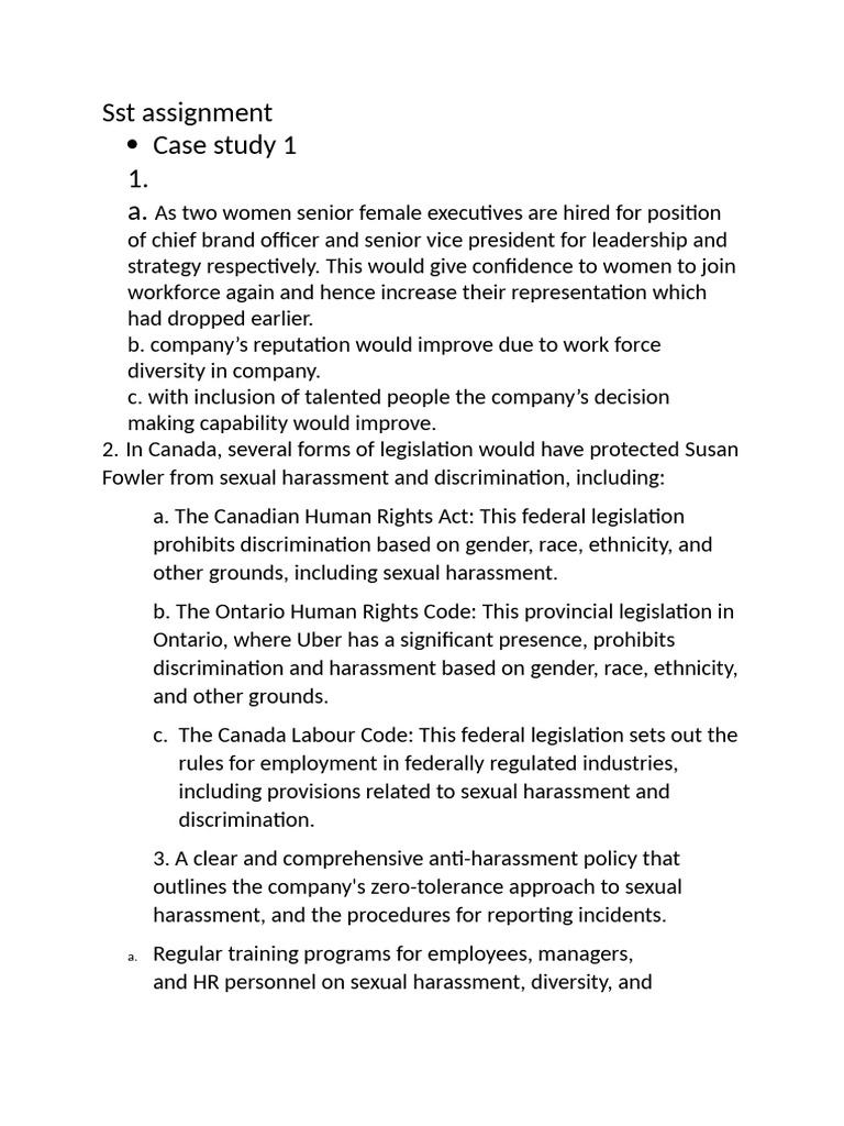 Sst assignment | PDF | Sexual Harassment | Discrimination