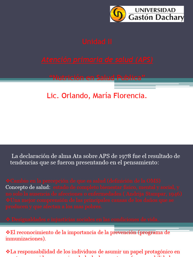 Clase4 APS UnidadII | PDF | Asistencia sanitaria preventiva