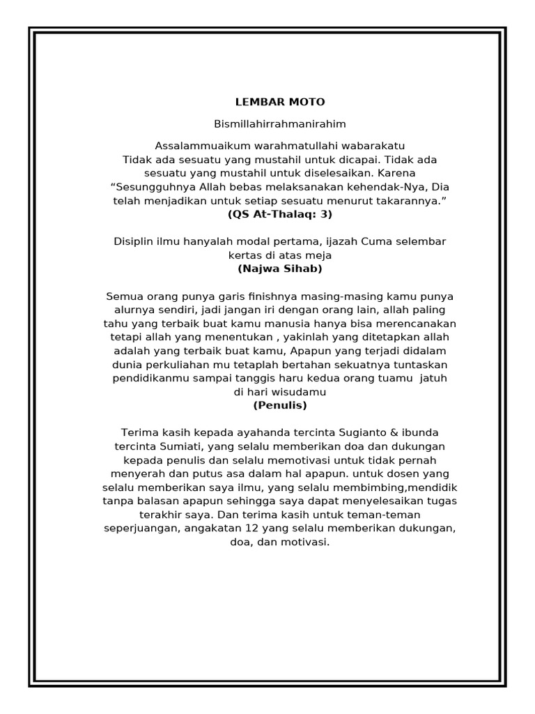 Lembar Moto Rena | PDF