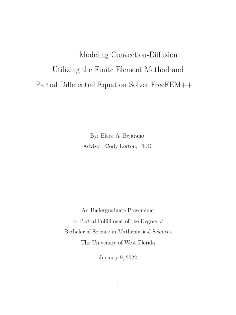 Convection-Diffusion Modeling with FEM | PDF | Finite Element Method | Diffusion