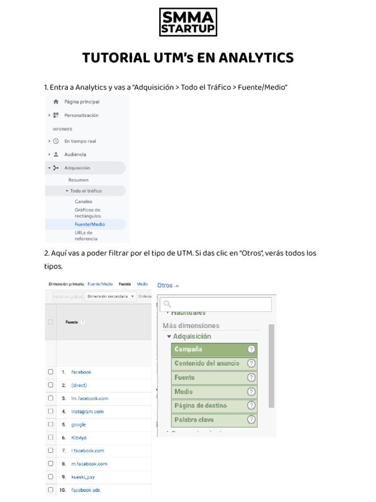 Utm's en Analytics | PDF | Finanzas y dinero
