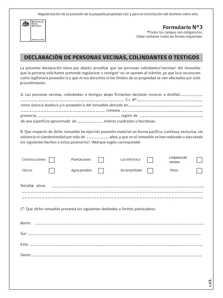 Formulario n°3 | PDF