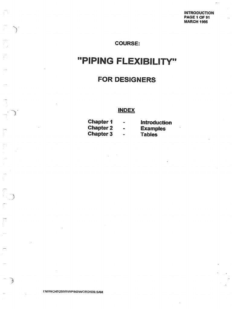 PIPING FLEXIBILITY for Designer | PDF