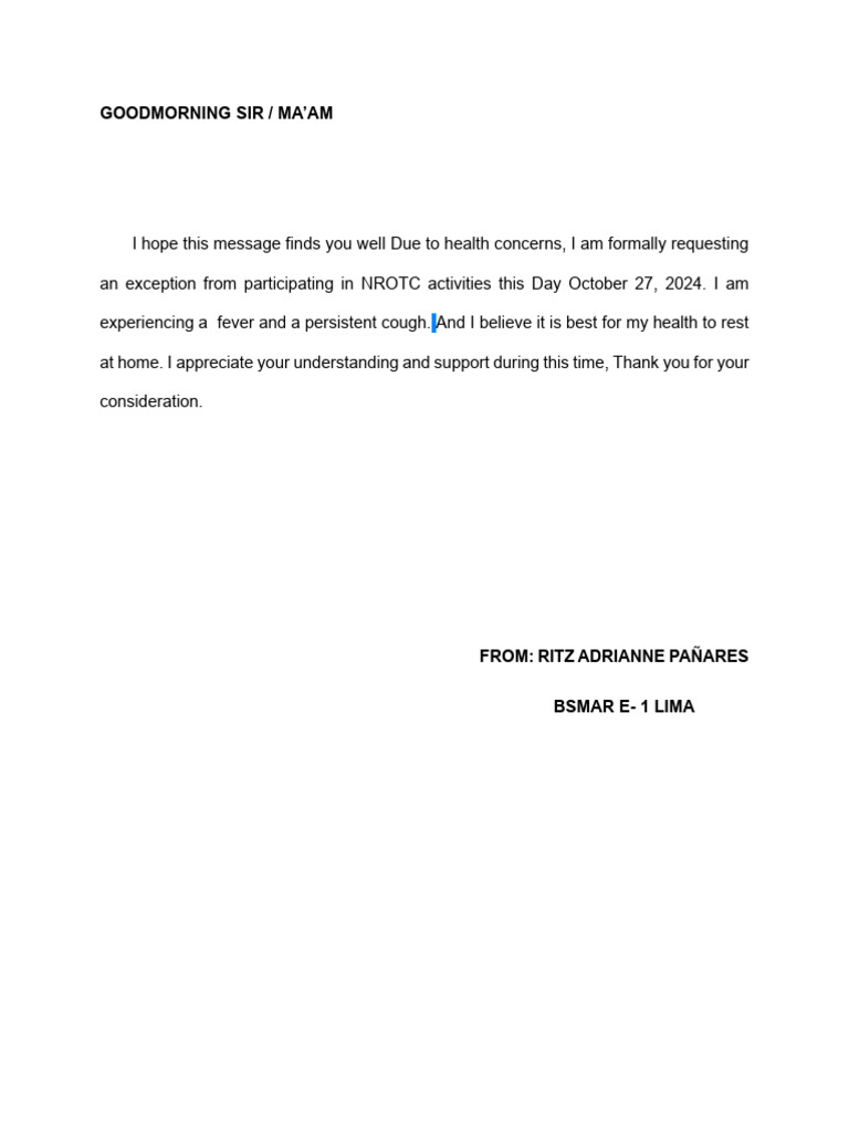 Goodmorning Sir / Ma'Am | PDF | Wellness