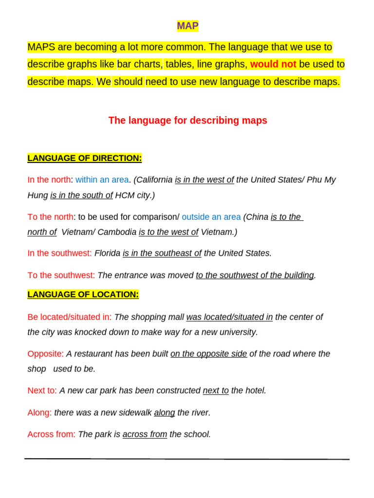 Writing Maps For Writing Task 1 | PDF | Linguistics | Grammar