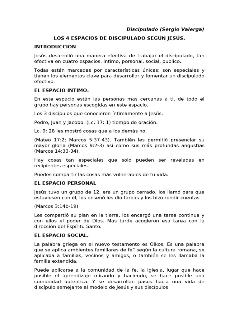 Los 4 Espacios de Discipulado | PDF | Jesús | Iglesia cristiana