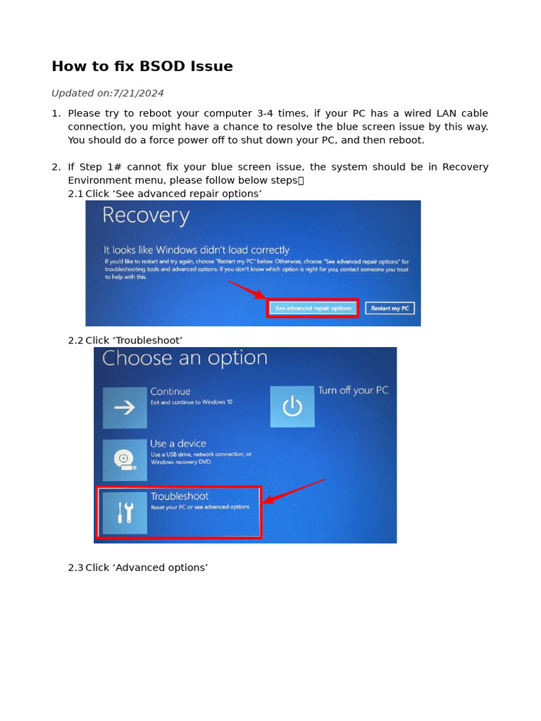 How to Fix BSOD Issue_User | PDF