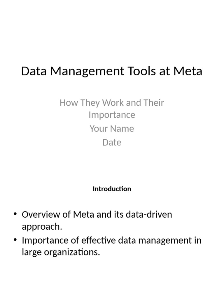 Meta's Data Management Tools Explained | PDF | Business | Computers