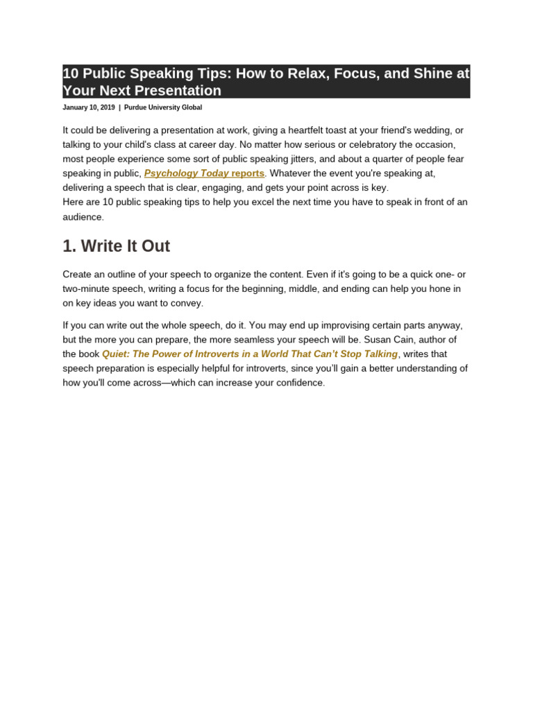 10 Public Speaking Tips How To Relax, Focus, and Shine at Your Next ...