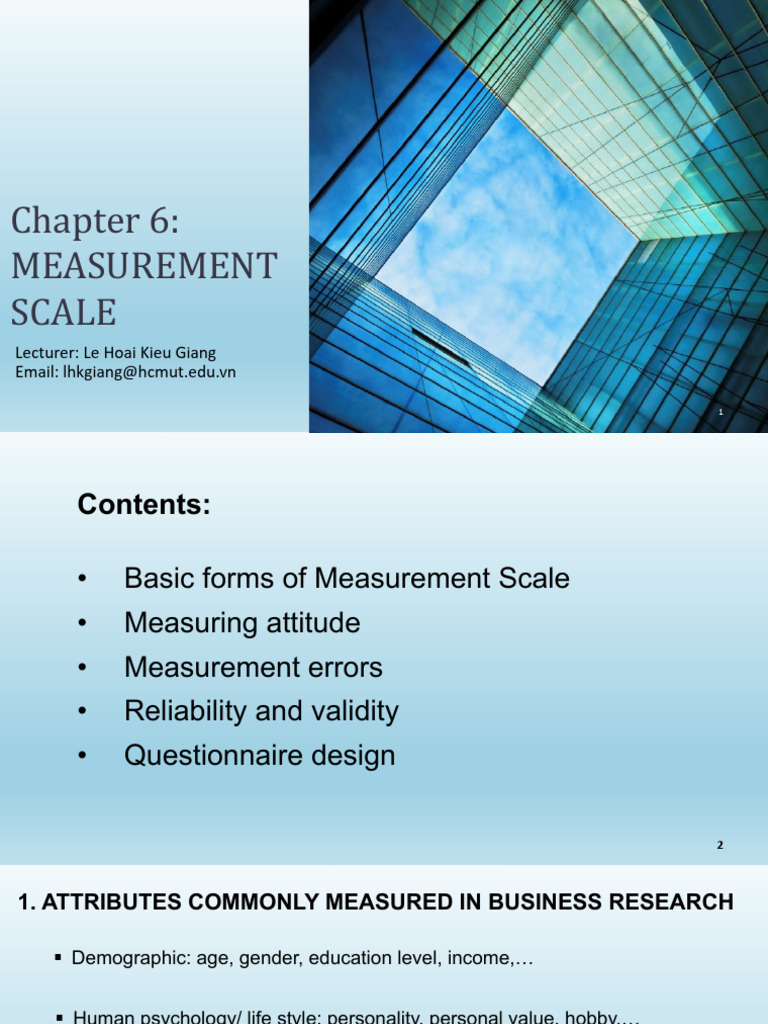 Chapter 6 - Measurement Scale | PDF | Level Of Measurement | Questionnaire