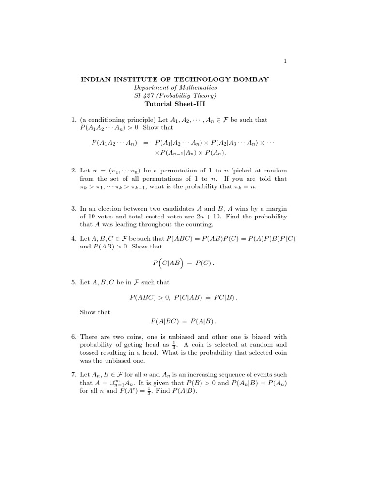 SI427 Tut3 | PDF | Measure Theory | Statistical Theory