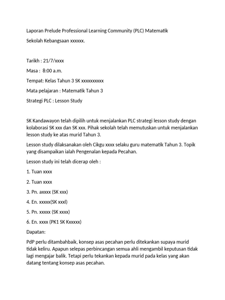 Laporan lesson study | PDF