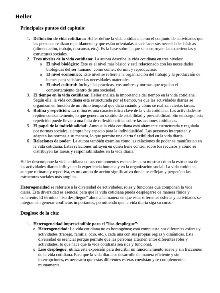 Vida Cotidiana según Heller | PDF | Vida | Sociedad