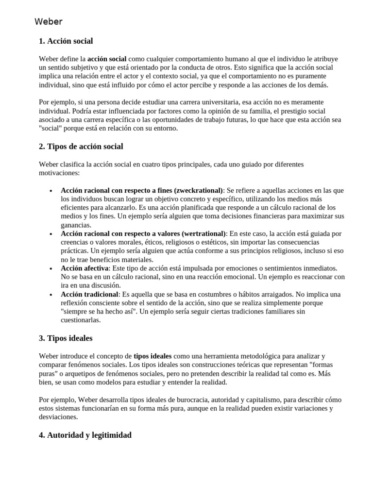 Weber | PDF | Racionalidad | Sociedad