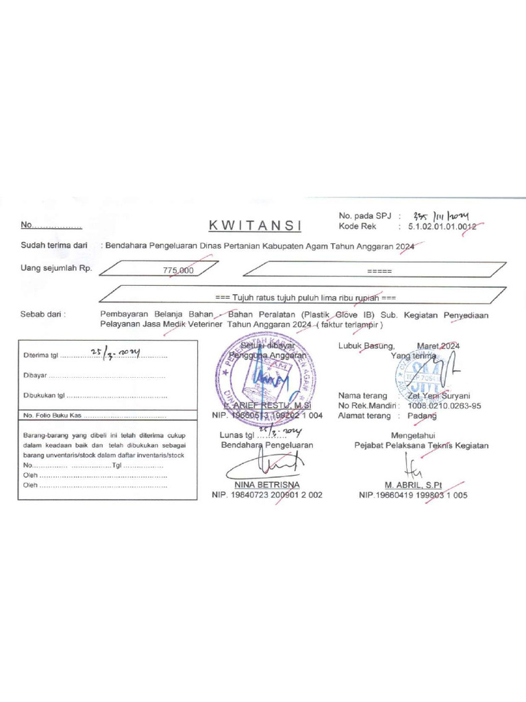 Scan Kwitansi Plastik | PDF