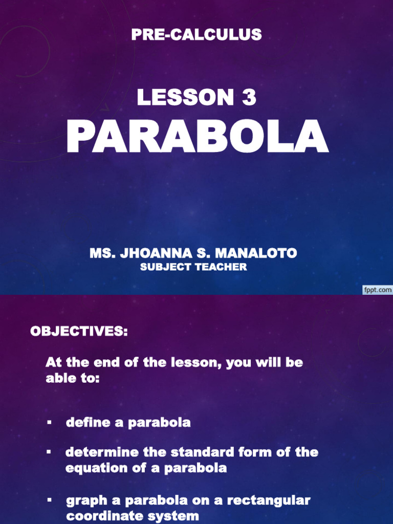 Precal Module 3 Parabola | PDF | Euclidean Geometry | Geometry