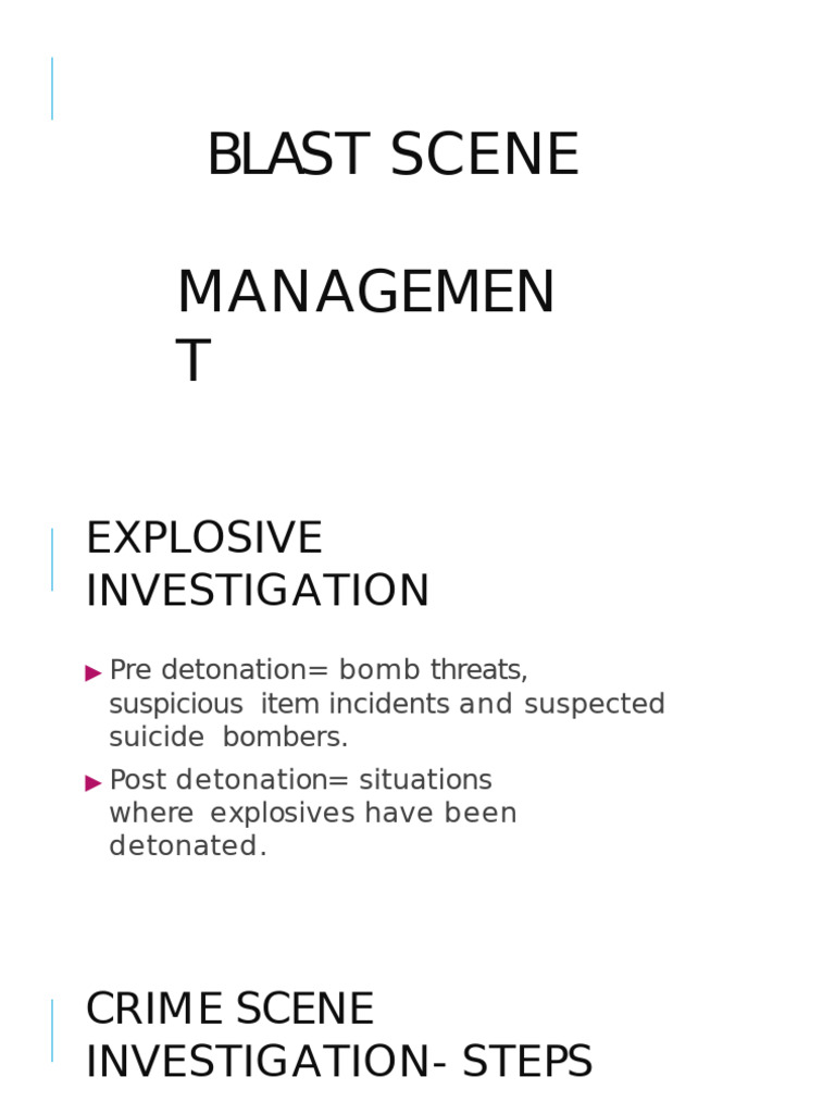 Blast Scene Management (1) | PDF